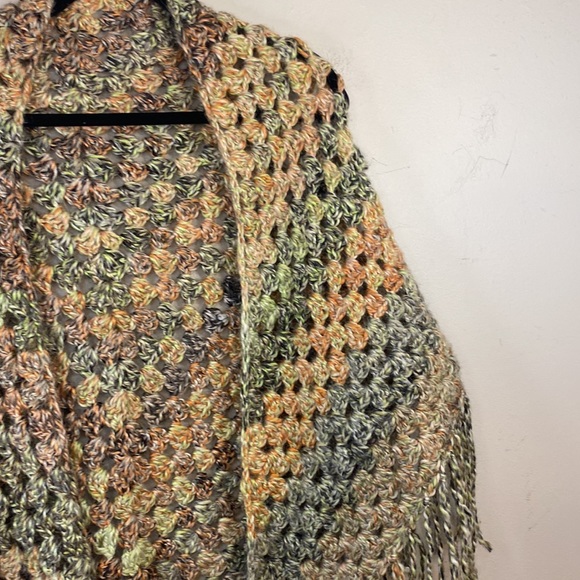Vintage | Sweaters | Vintage Grannycore Cottagecore Knitted Shawl ...